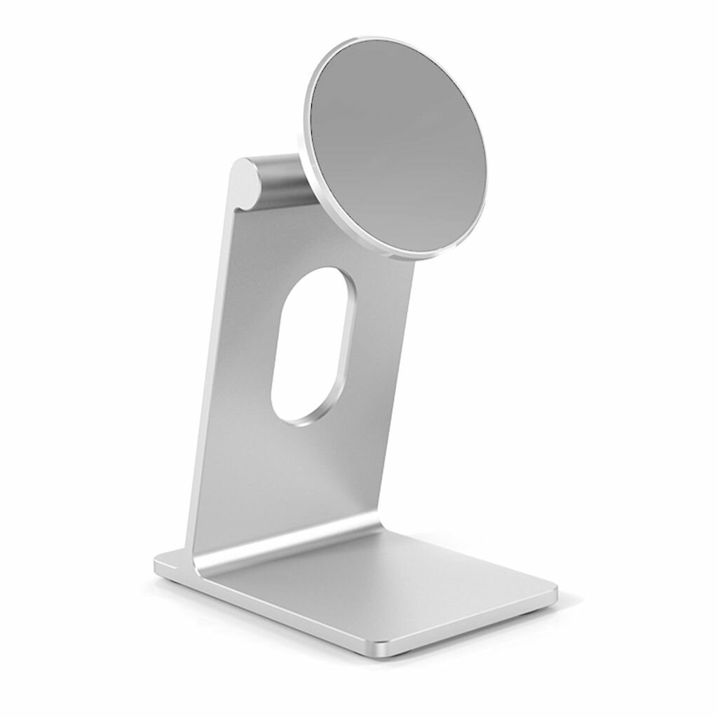 Держатель для мобильного телефона, Магнитная вращающаяся настольная подставка для телефона и планшета - серебристая