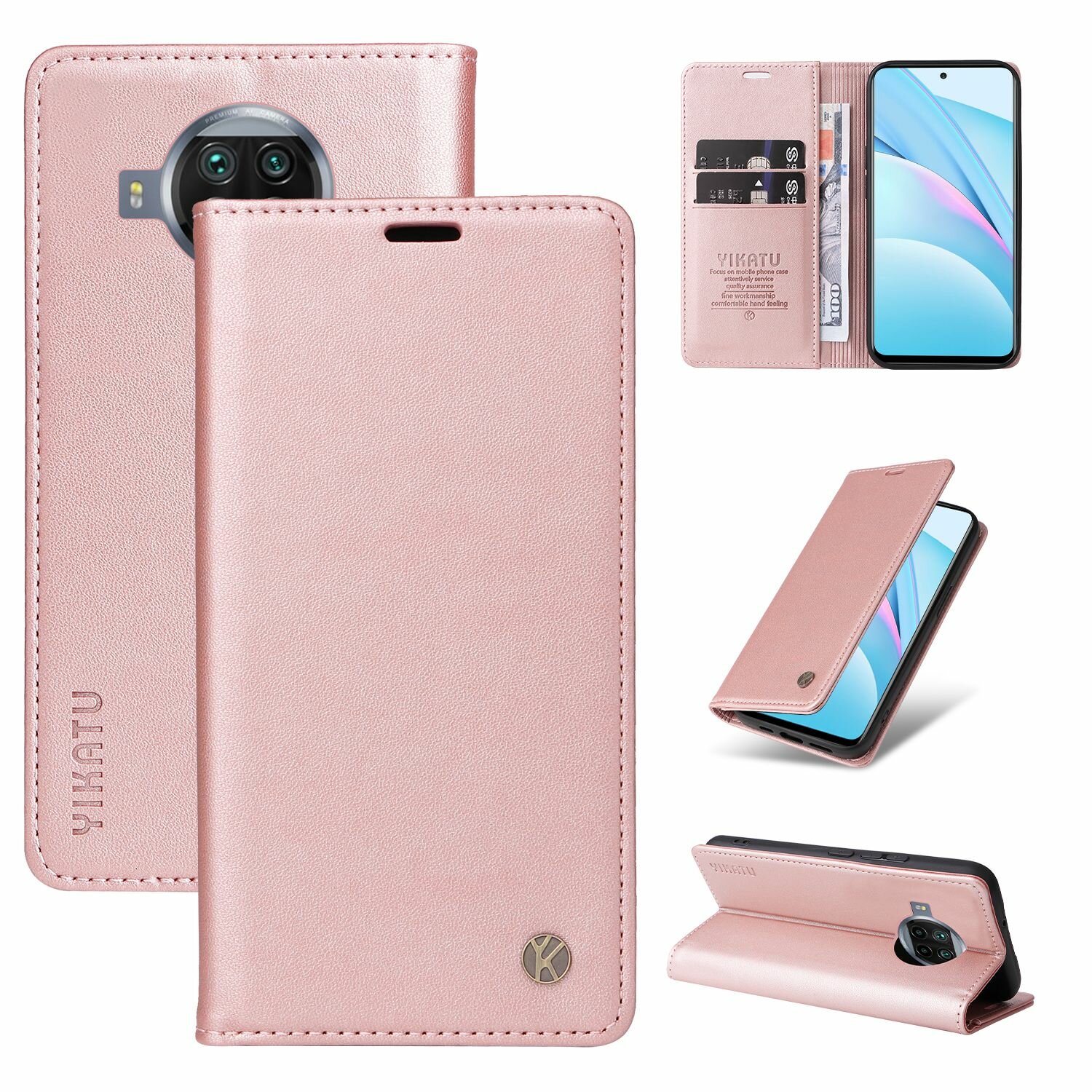 Кожаный флип-чехол для Xiaomi 10T Lite 5G, Redmi note 9 pro/ Сяоми 10Т Лайт 5Г с магнитом, отделением для карт и отделением для бумажника