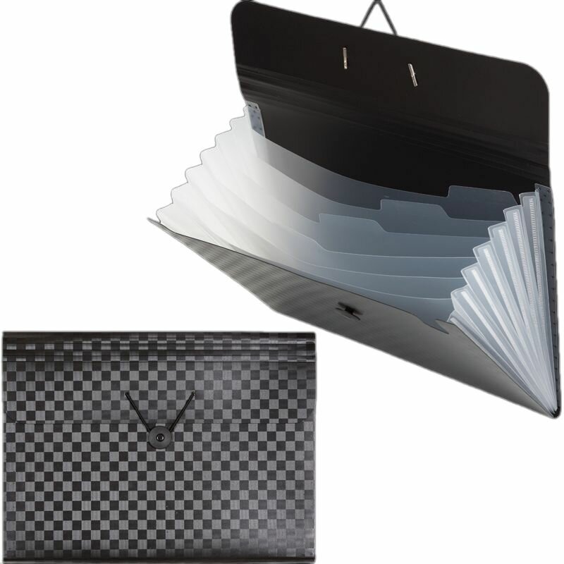 Папка на резинке deVENTE 8 отделений на резинке, А4 Total black, черная