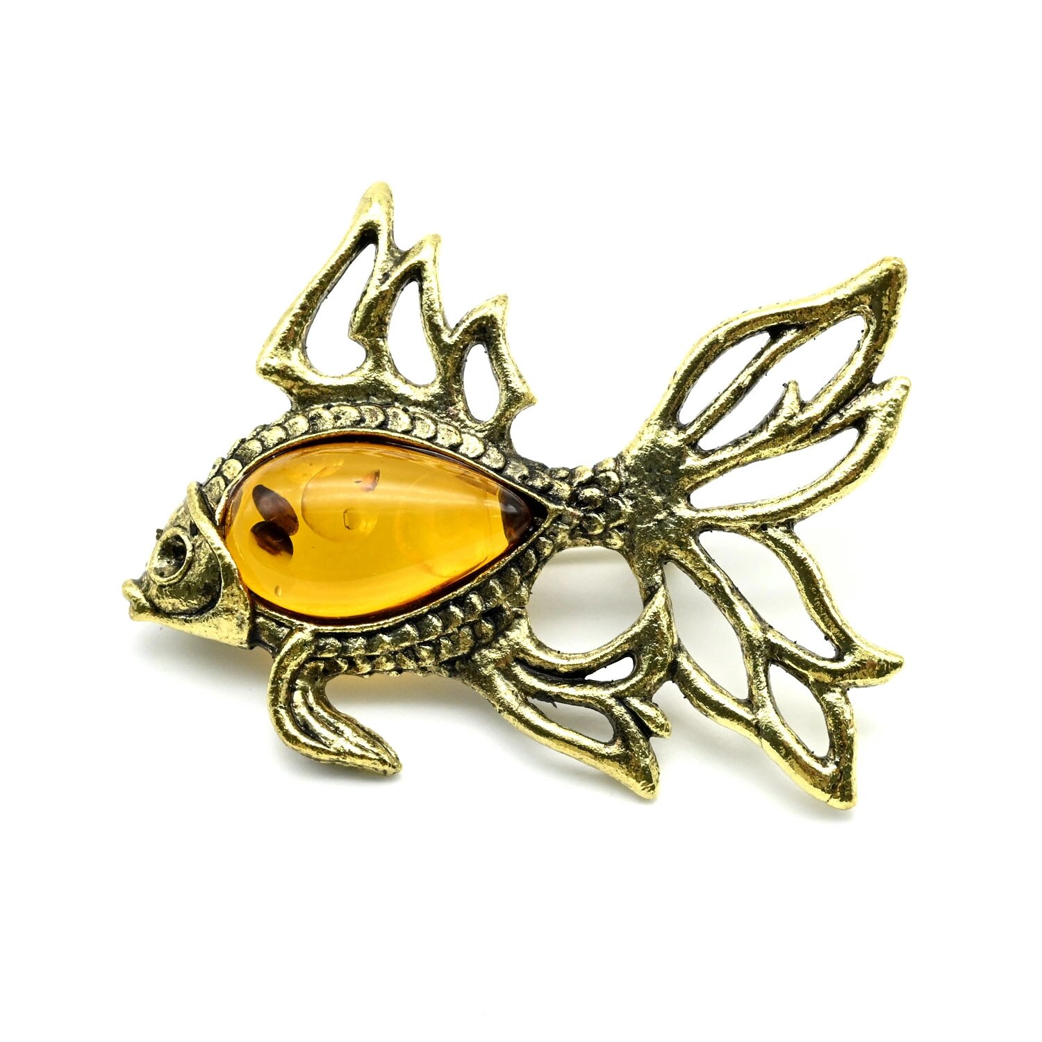 Брошь, янтарь