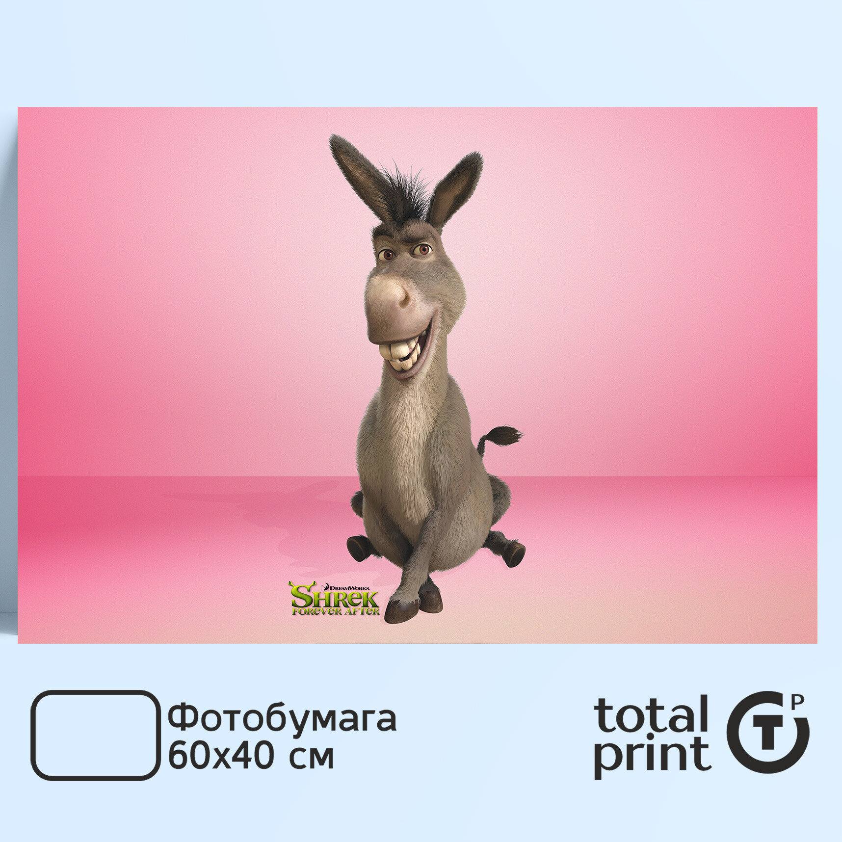 TotalPrint Постер для интерьера, Мультфильм, Шрек, 60х40см.