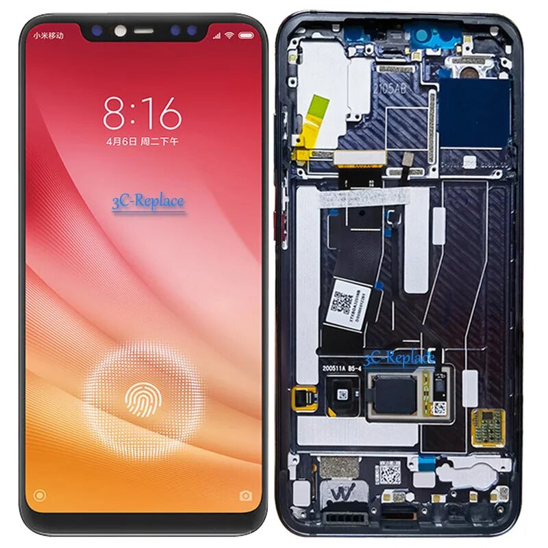 ЖК-дисплей AMOLED / TFT 6,21 дюйма для Xiaomi Mi 8 Pro / Mi 8 Explorer MI8 UD, сенсорный экран с дигитайзером в сборе/с рамкой