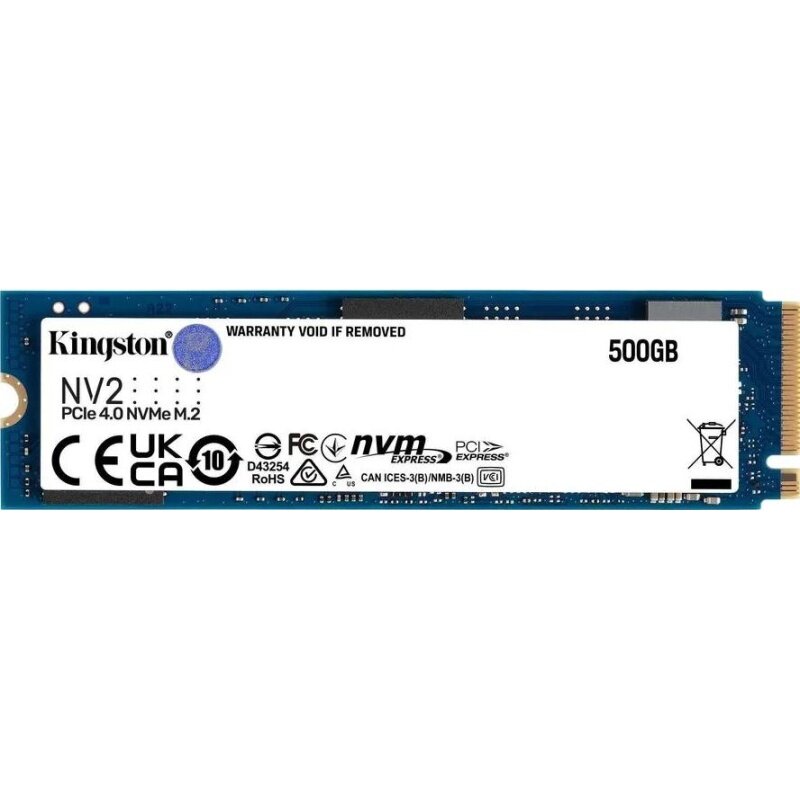 Накопитель SSD Kingston объем памяти 500 Gb, NV2 M.2 PCI-E 4.0 x4, NV Me (SNV2S/500G)