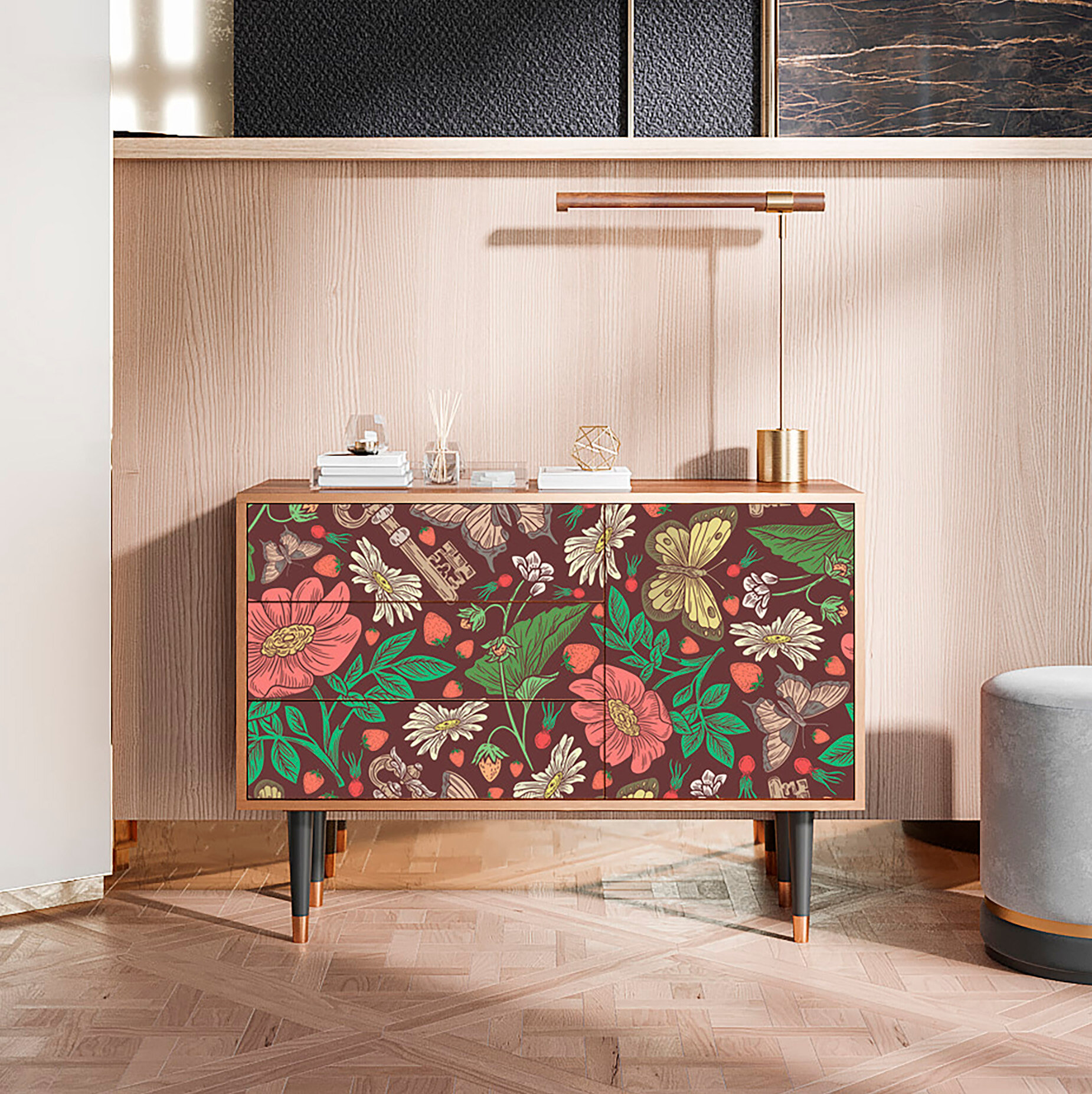 Комод - STORYZ - S3 Alice in Wonderland, Размер - 115 x 84 x 41 см, Цвет корпуса - , Орех
