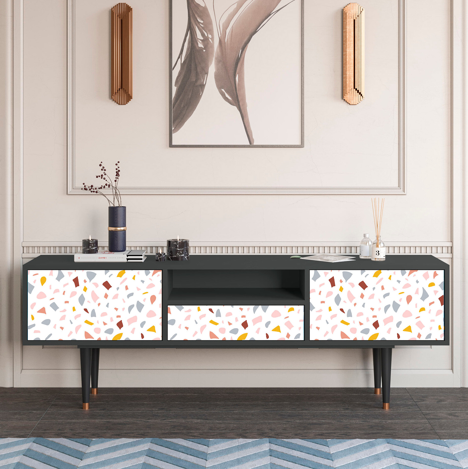 ТВ-Тумба - STORYZ - T6 Marmelade Cheese, Размер - 170 x 69 x 41 см, Цвет корпуса - , Антрацит