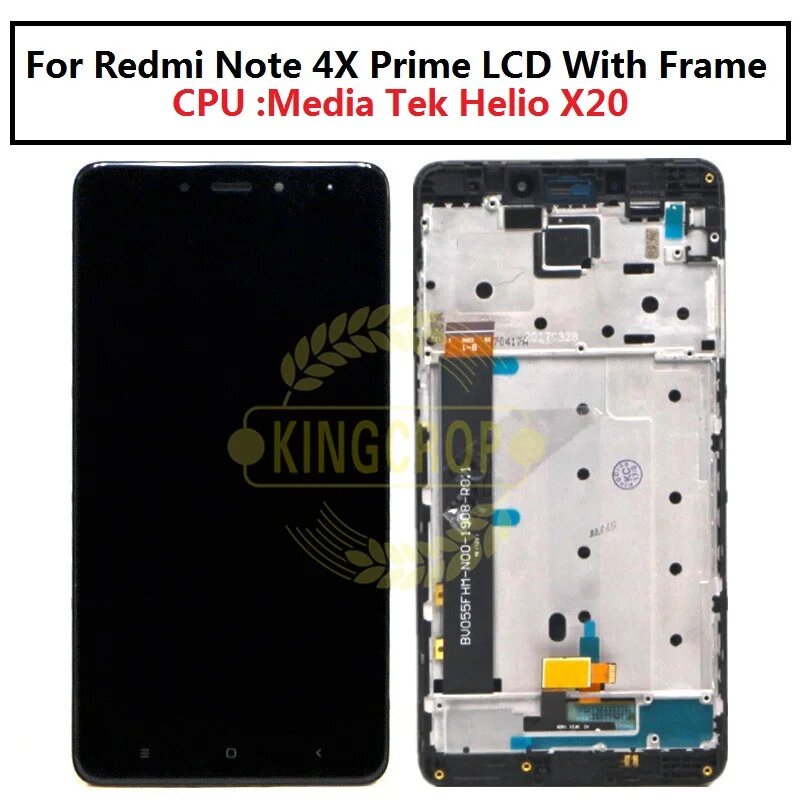 5,5-дюймовый ЖК-дисплей с сенсорным экраном и дигитайзером в сборе с рамкой для Xiaomi Redmi Note 4X Pro 4 ГБ 64 ГБ для note 4x prime White with frame