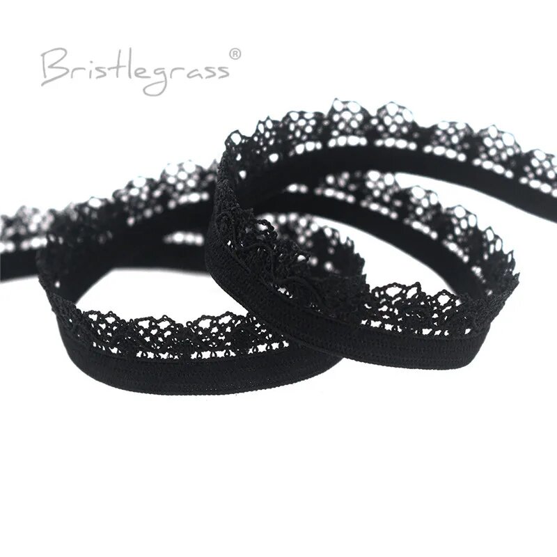 BRISTLEGRASS Ленты из спандекса для рукоделия Черный, 10 Yards, Black