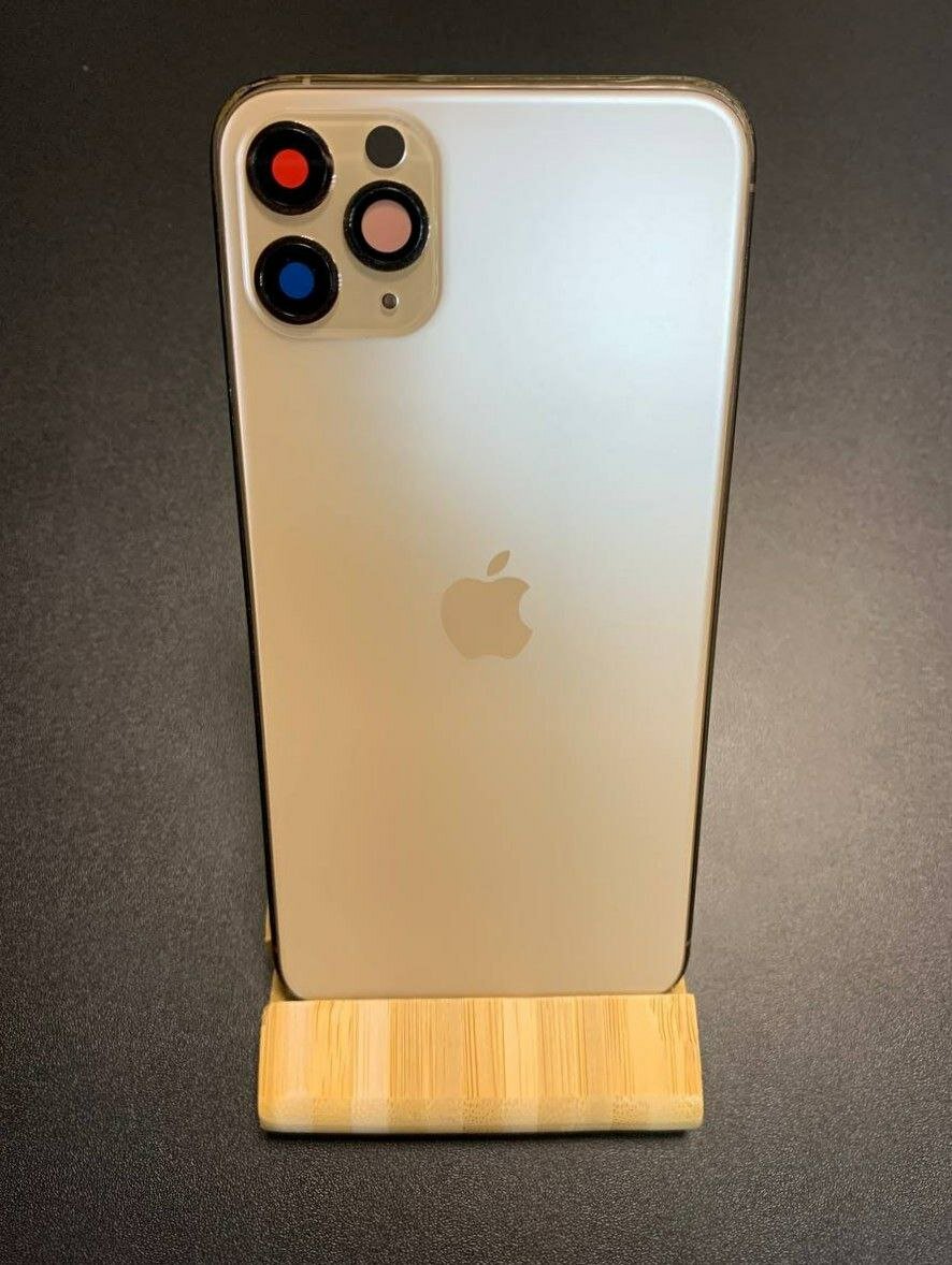 Корпус для IPhone 11 Pro Max золотой (gold), комплект кнопок, сим-лоток