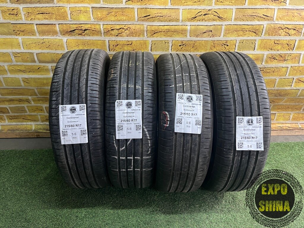 Летние шины БУ Шины Continental EcoContact 6 215/60 R17 96H комплект
