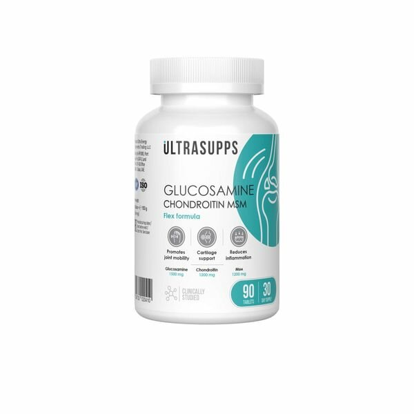 Глюкозамин+Хондроитин+МСМ Flex Formula UltraSupps/Ультрасаппс таблетки 1700мг 90шт