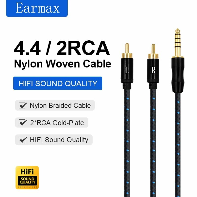 Сбалансированный кабель 4,4 мм к 2RCA 4.4mm 150cm