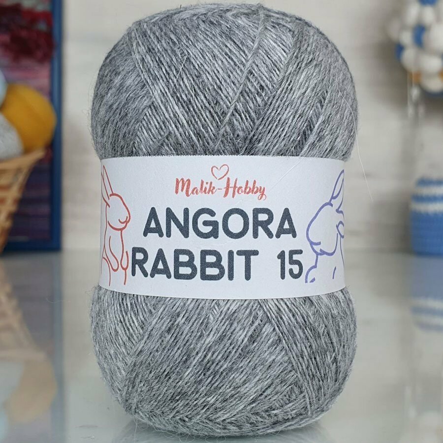 Пряжа M&h ANGORA RABBIT 15 009 серый меланж (5 мотков)