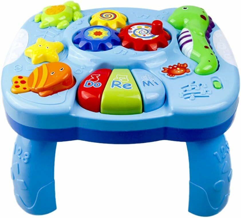 Музыкальный обучающий столик, детские игрушки, 2 в 1, развивающая игрушка для раннего развития, музыкальный игровой стол для малышей, мальчиков и девочек
