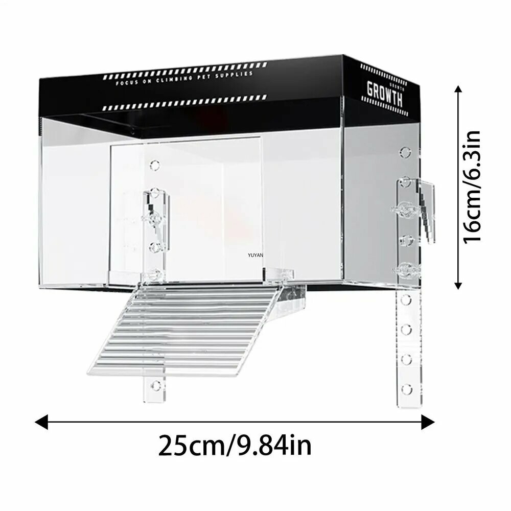 Мостик для черепах в аквариум, с солнечным светом - 25x16x16 см