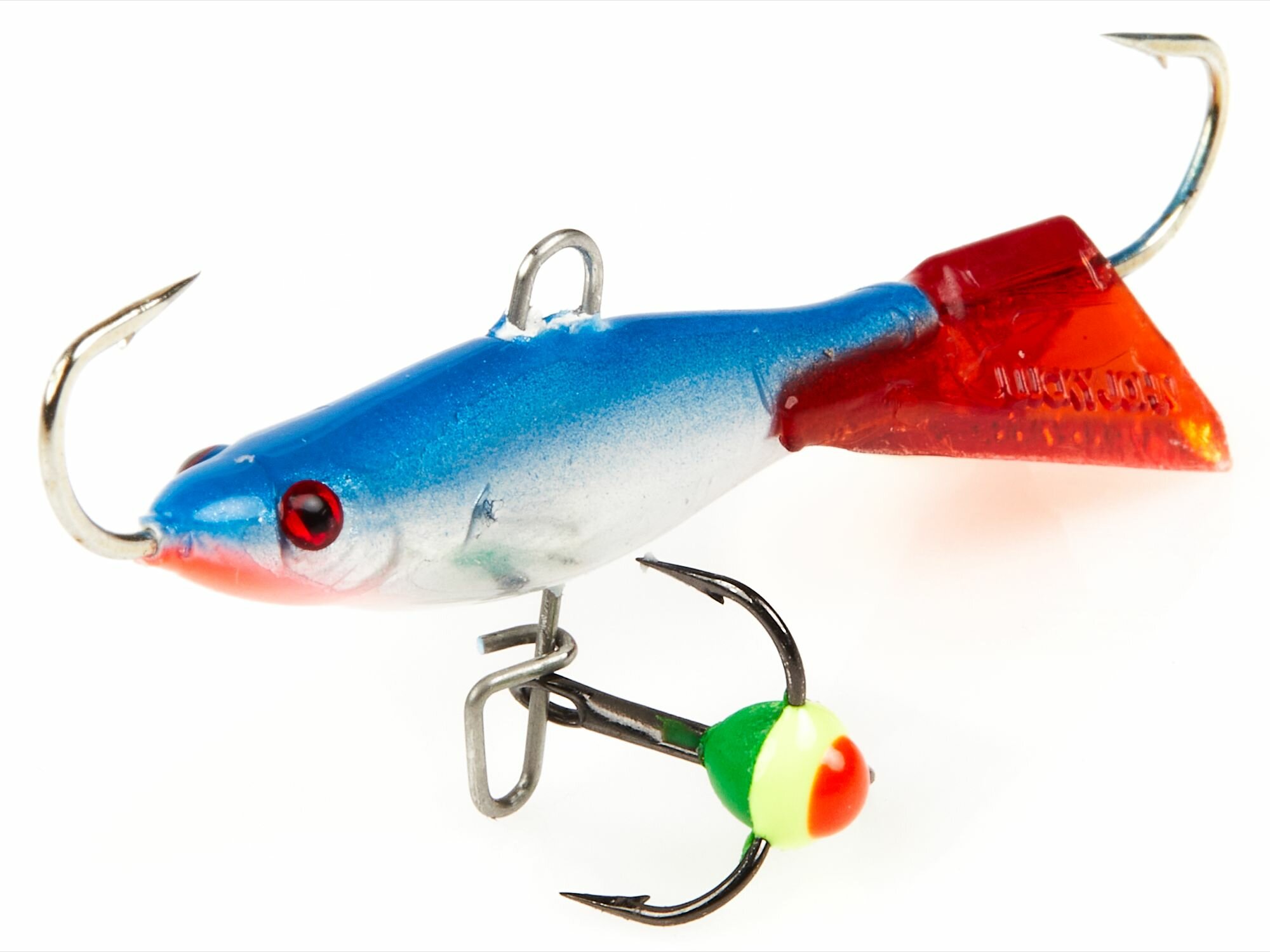 Балансир для зимней рыбалки Lucky John VIKING 4 с тройником, длина 40мм, цвет 15HRT / Балансир Лаки Джон на окуня, судака, щуку