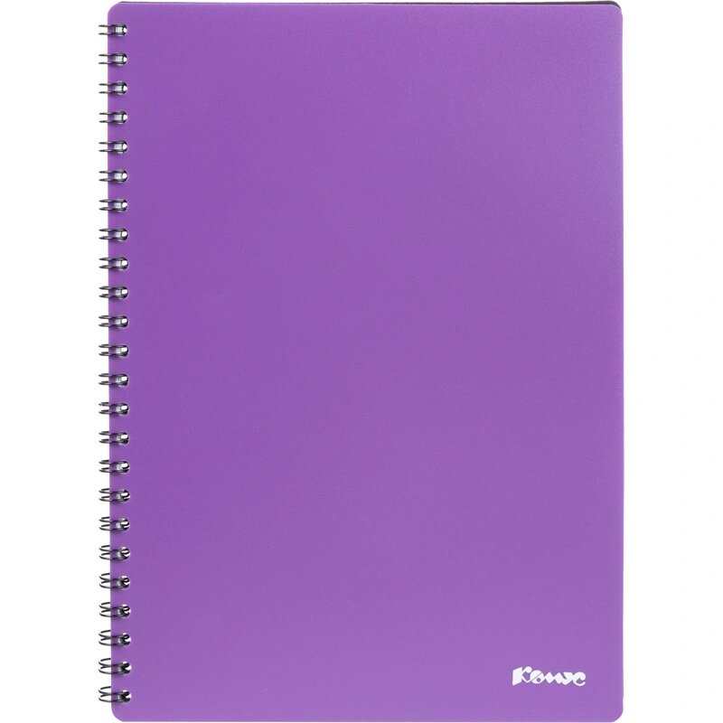 Бизнес-тетрадь Комус А5 60л, кл, обл. пластик, спираль, фиолет. Classic