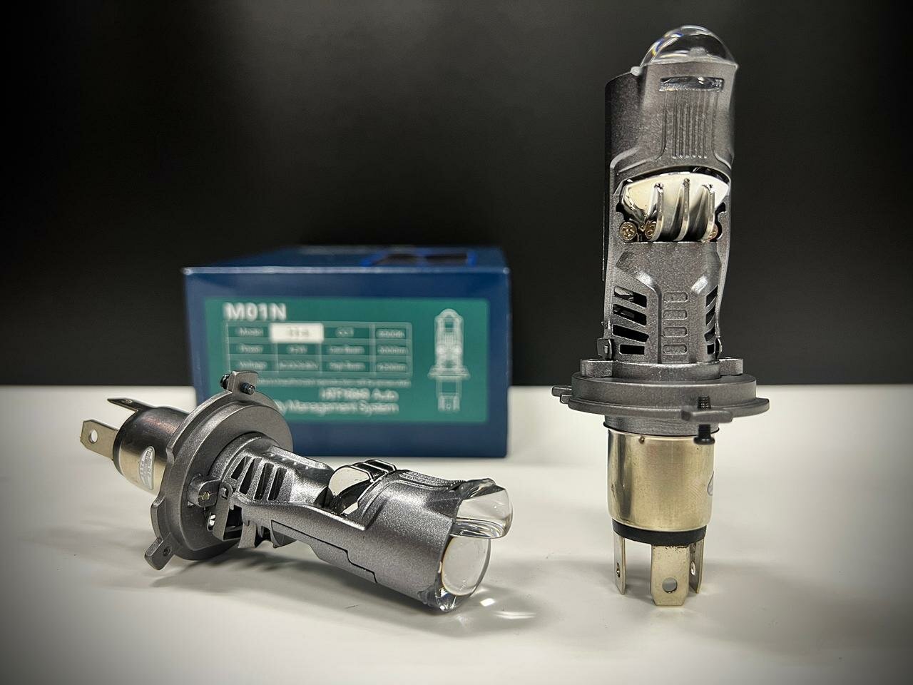 Лед лампы H4 для Hyundai Santa Fe Classic на Хендай Санта Фе - с линзой / Светодиодные Led лазерные лампы - Би Лед лампы