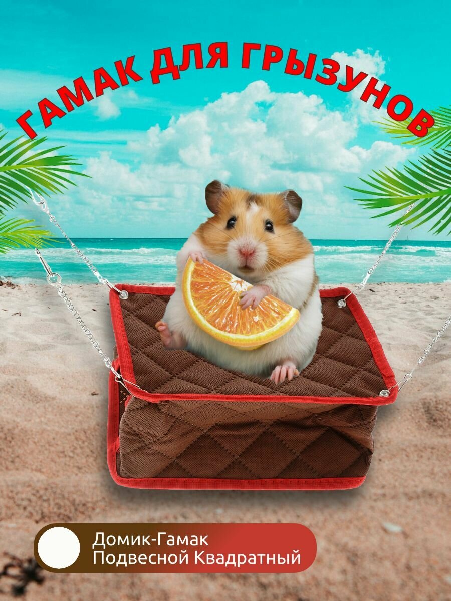GoSi Домик-гамак Подвесной Квадратный для Крыс, Шиншилл, Морской свинки, Дегу.