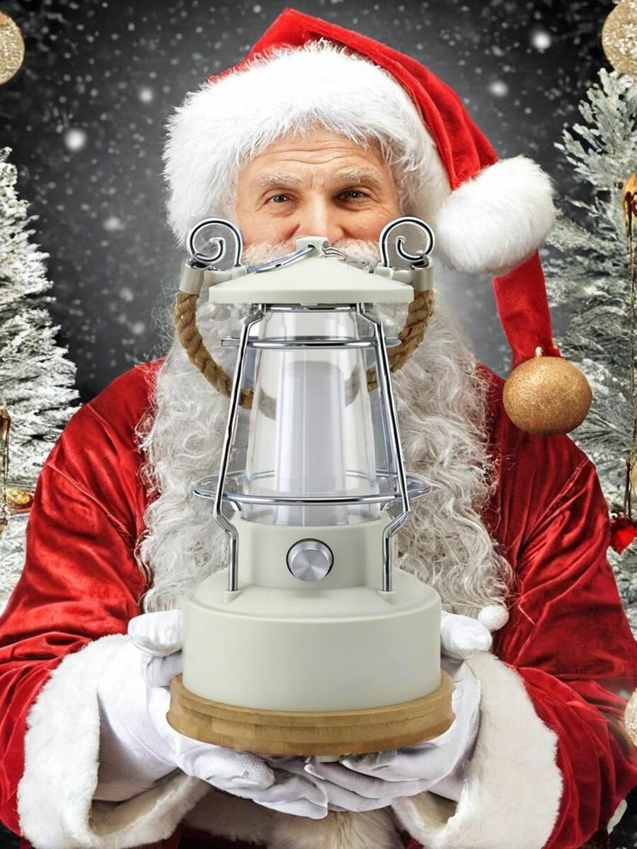 Новогодний фонарь с подсветкой / Новогоднее украшение / Декоративный Светильник