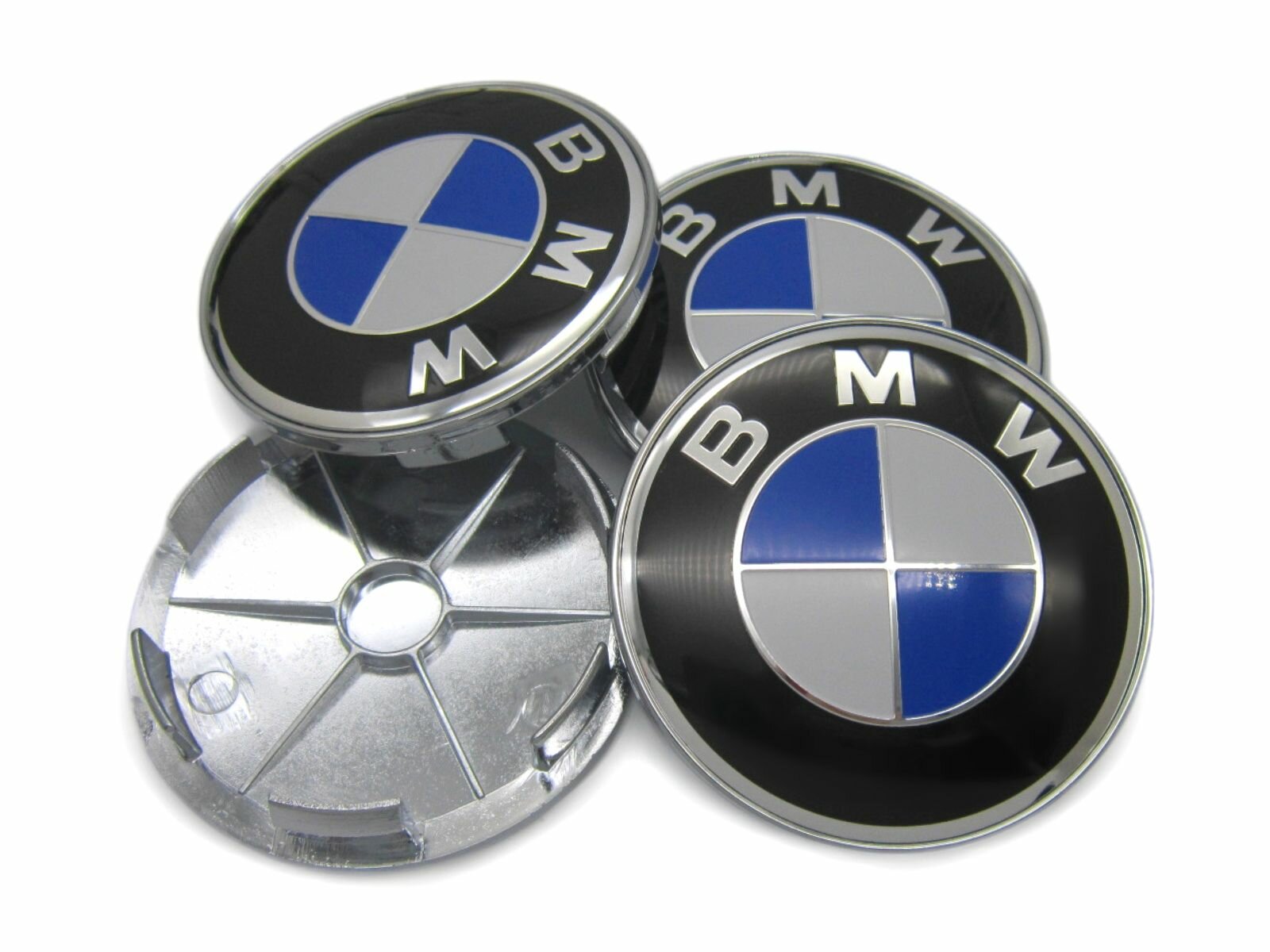 Колпачки заглушки на литые диски БМВ Реплика, RW, ВМСТ-1/BMCT-1 68/62/9 мм, комплект 4 шт.