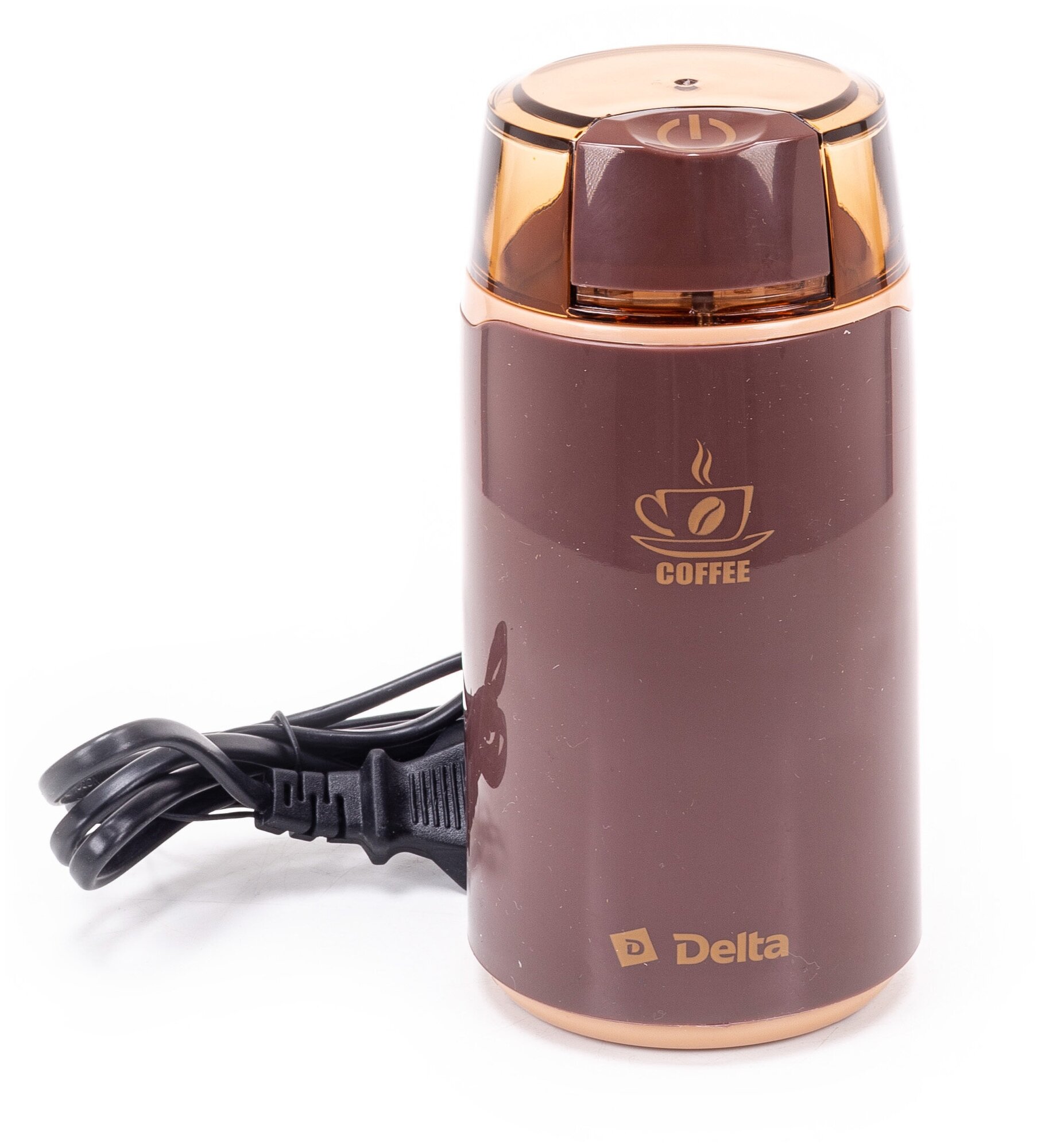 Кофемолка электрическая Delta DL-087К пластик/нержавеющая сталь коричневый 60г 250Вт