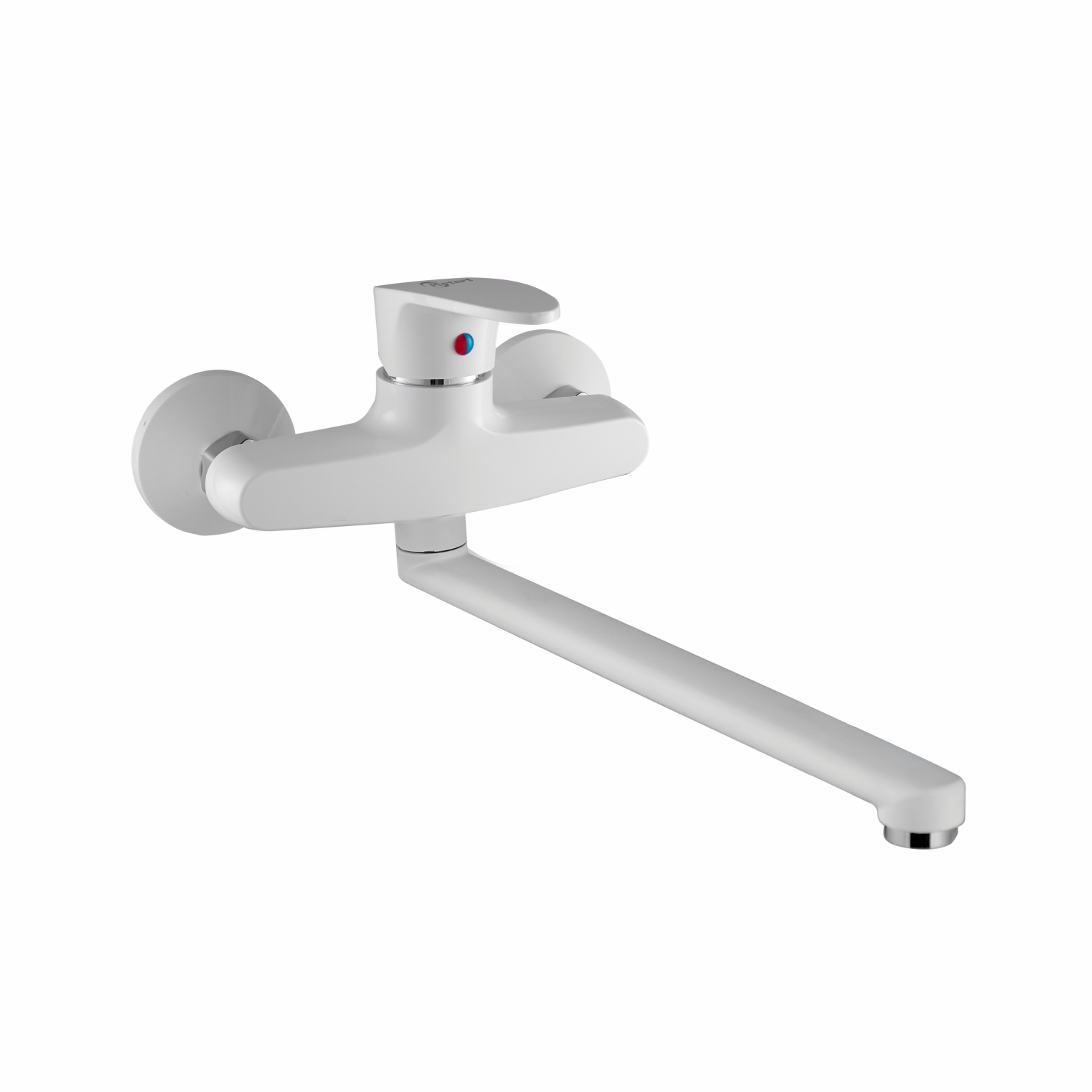 Смеситель для кухни Plstart PL4605-8 белый, с гибким изливом, рычажный, пластик и сталь