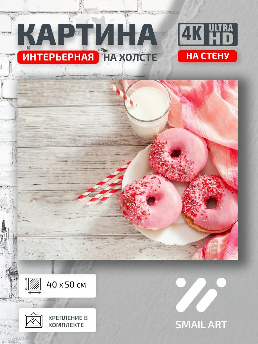 Картина на холсте интерьерная 40 на 50 на стену Доски Food для офиса кулинария интерьер