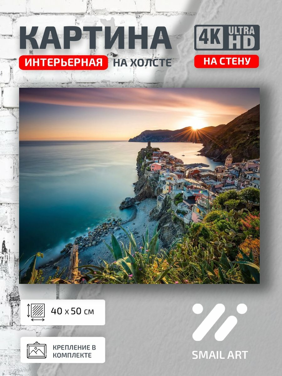 Картина на холсте интерьерная 40 на 50 на стену Город Landscape для кабинета пейзаж декор