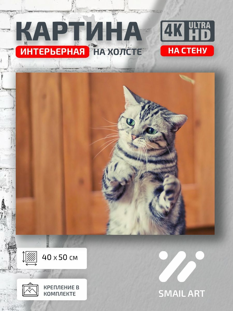 Картина на холсте интерьерная 40 на 50 на стену Дверь Animal для детской animal style декор