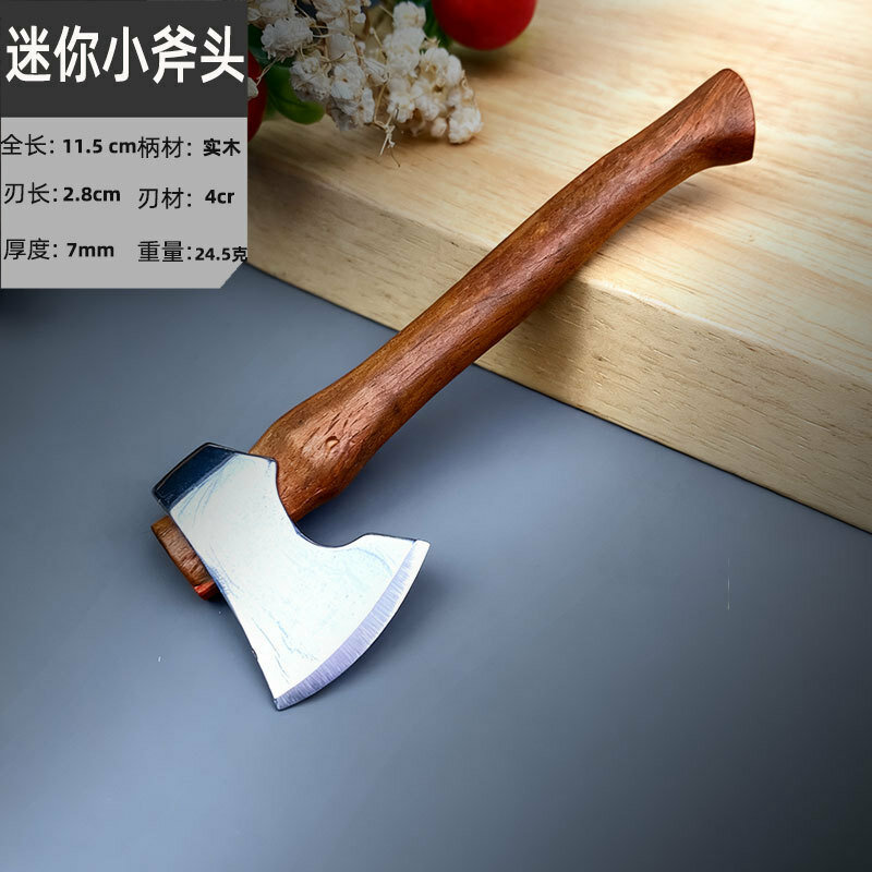 Миниатюрный кованый вручную топор для охоты на горных животных и тушения пожаров, декоративный орнамент, зеркально отполированный миниатюрный ручной топор, крутой и острый.