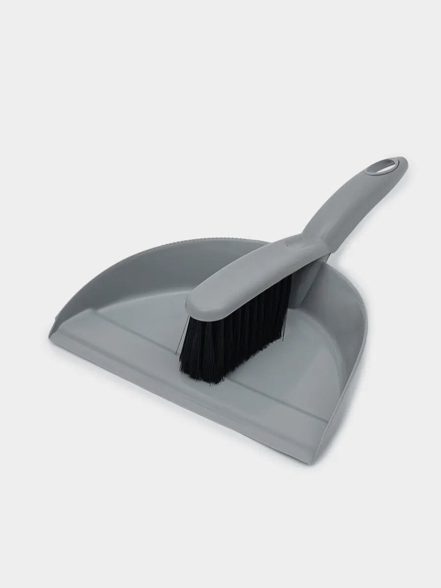 Щётка-смётка для пола с совком комплект Etna, пластик, цвет серый