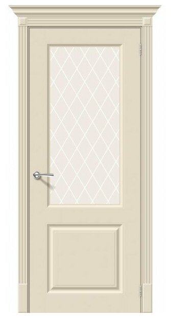 Межкомнатная дверь эмаль skinny Скинни-13 остекленная Cream BRAVO