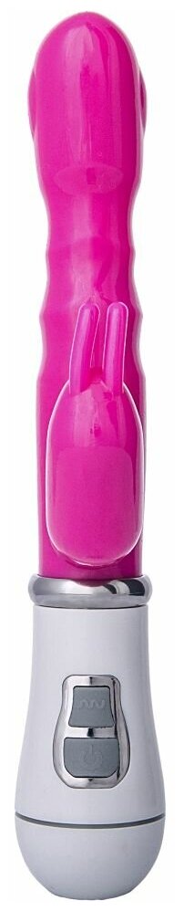 Ярко-розовый вибратор ToyFa A-toys с клиторальным стимулятором - 20 см, ярко-розовый