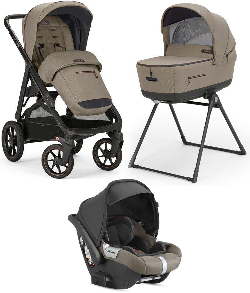 Коляска 3 в 1 для новорожденных Inglesina Aptica XT Tuareg Beige автокресло Darwin i-Size, коляска детская, бежевая