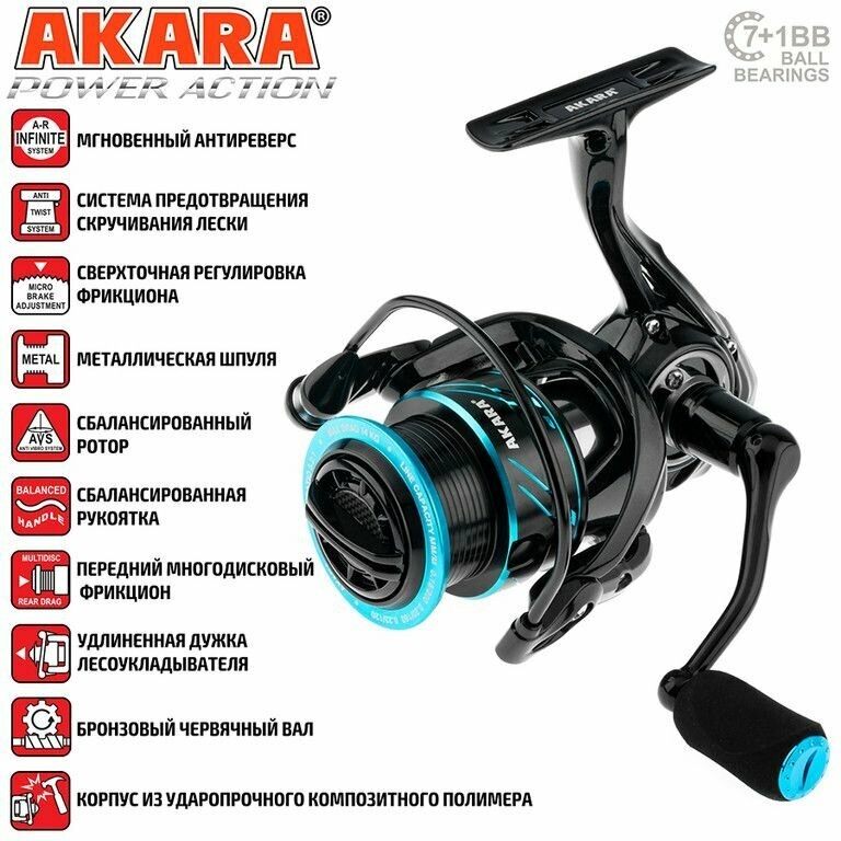 Катушка Akara Power Action 4000 7+1 bb