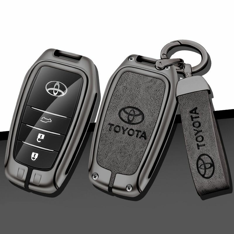 Чехол-брелок для автомобильного ключа Toyota Land Cruiser 200 Camry Fortuner металлический черный