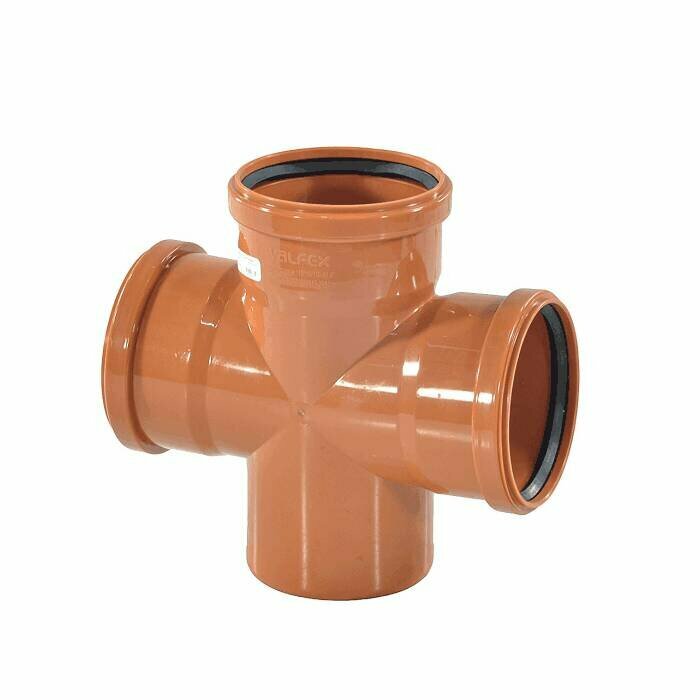 Крестовина PP-B 1-плоскостная коричневая Дн 110х110х110х87гр б/нап в/к VALFEX 31110110