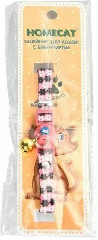 Homecat Цветы 20 см - 30 см ошейник для кошек с бубенчиком розовый