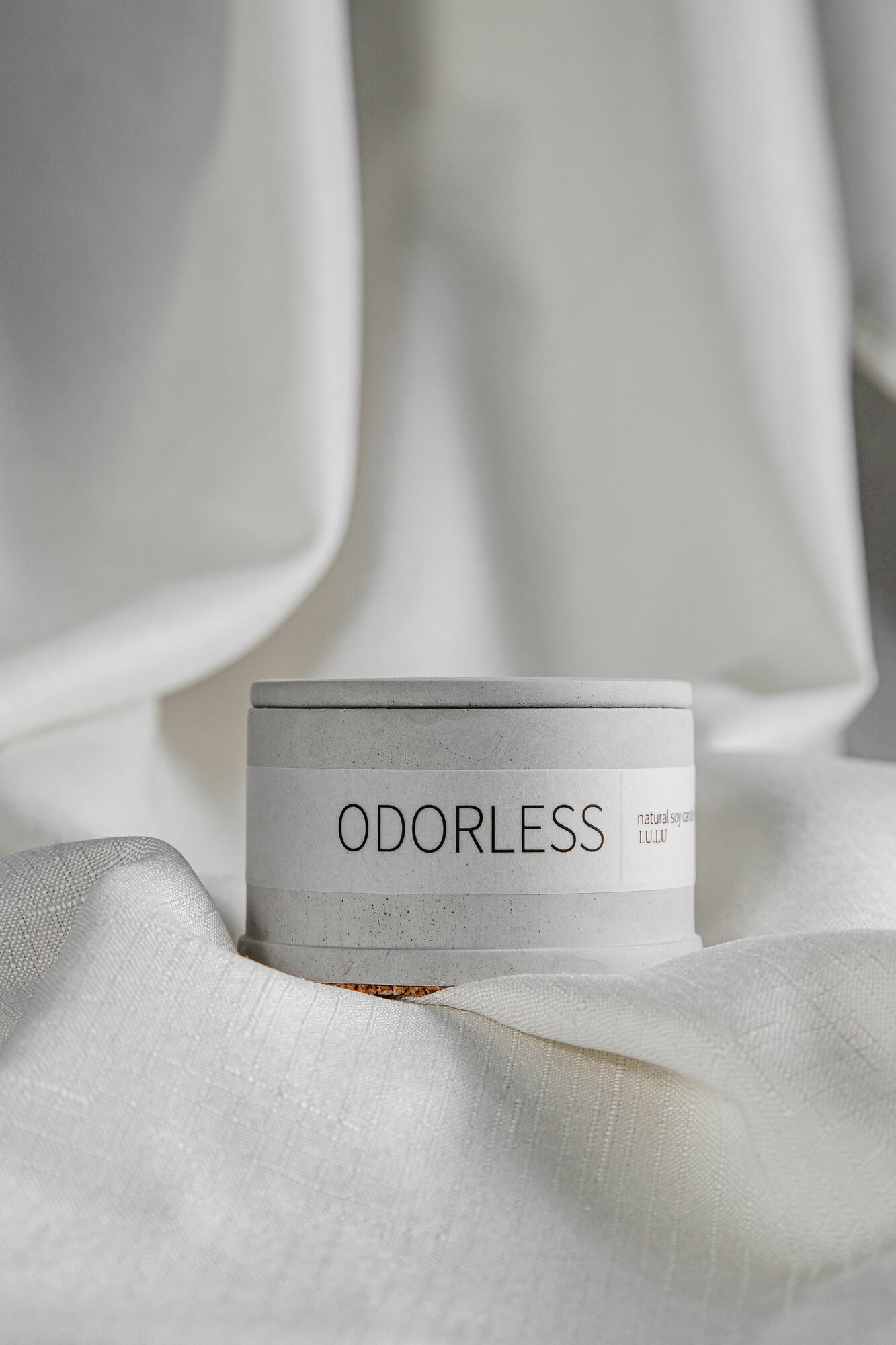 Свеча в гипсе ODORLESS GRAY
