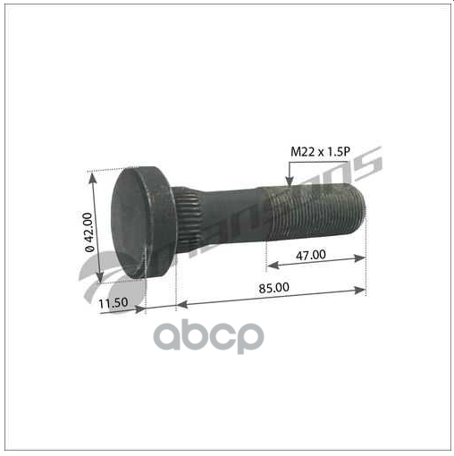 Болт ступицы колеса ! передн/подвесн. моста M22x1.5x96/85/47 DAF F95/. Mansons арт. 200070