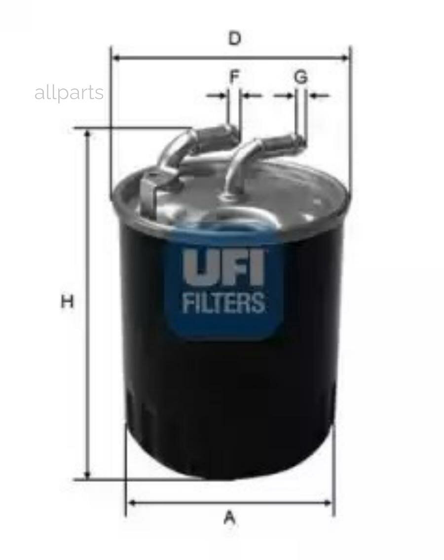 UFI 24.077.00 Фильтр топливный MB W204/212/X164/204/W164/906 CDI 08-