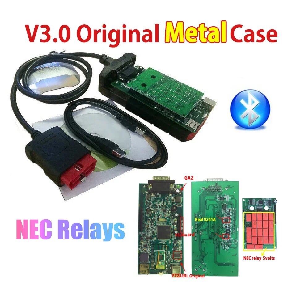 Новейший диагностический сканер OBD2 V3.0 2026 года с ключевым генератором 2021.11, Bluetooth, для автомобилей и грузовиков TNESF, DELPHIS, ORPDC (модель DS150E CDP) 2021.11 NEW keygen, V3 original case BT