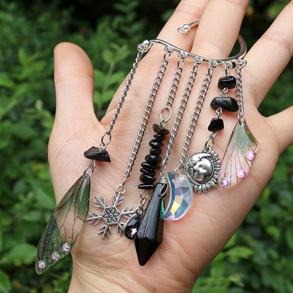 Серьги каффы, бисер