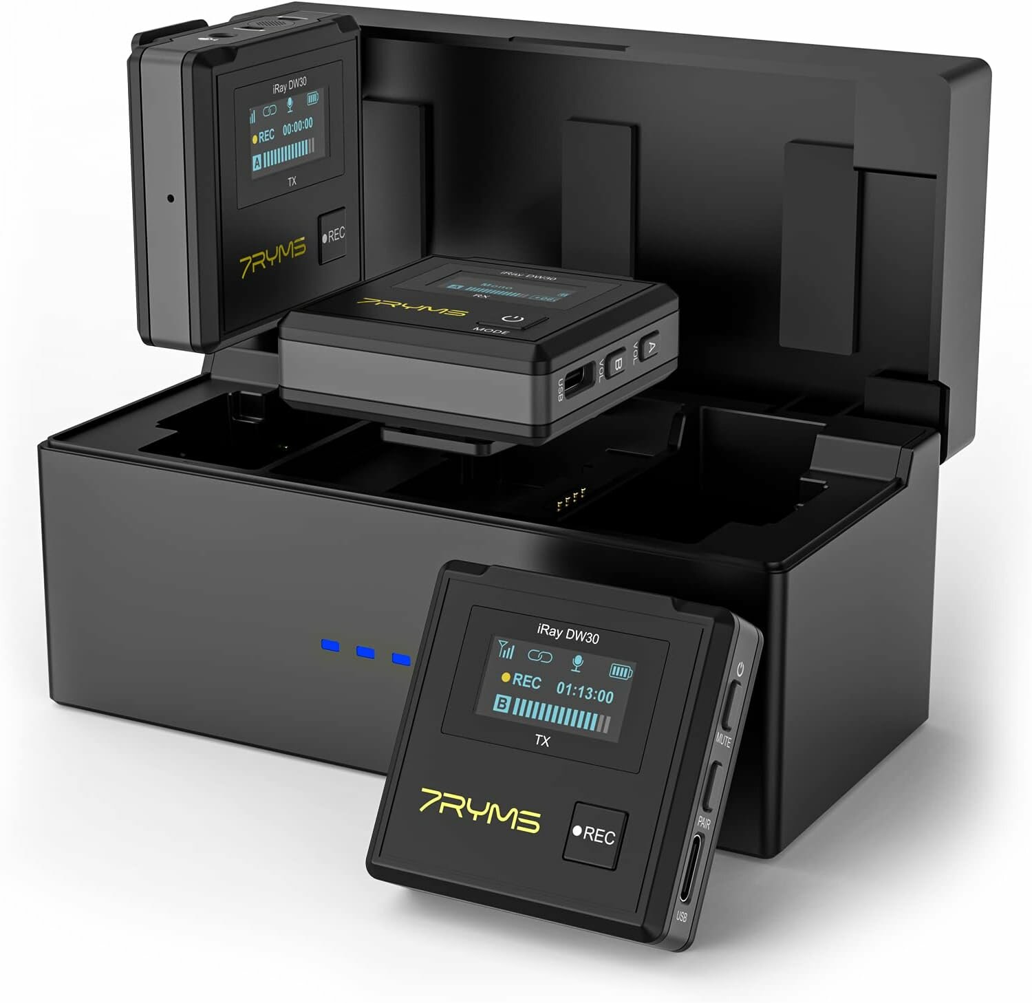 Беспроводная система 7Ryms iRay DW30, 2,4 ГГц со встроенной памятью 8Гб и кейсом, для интервью