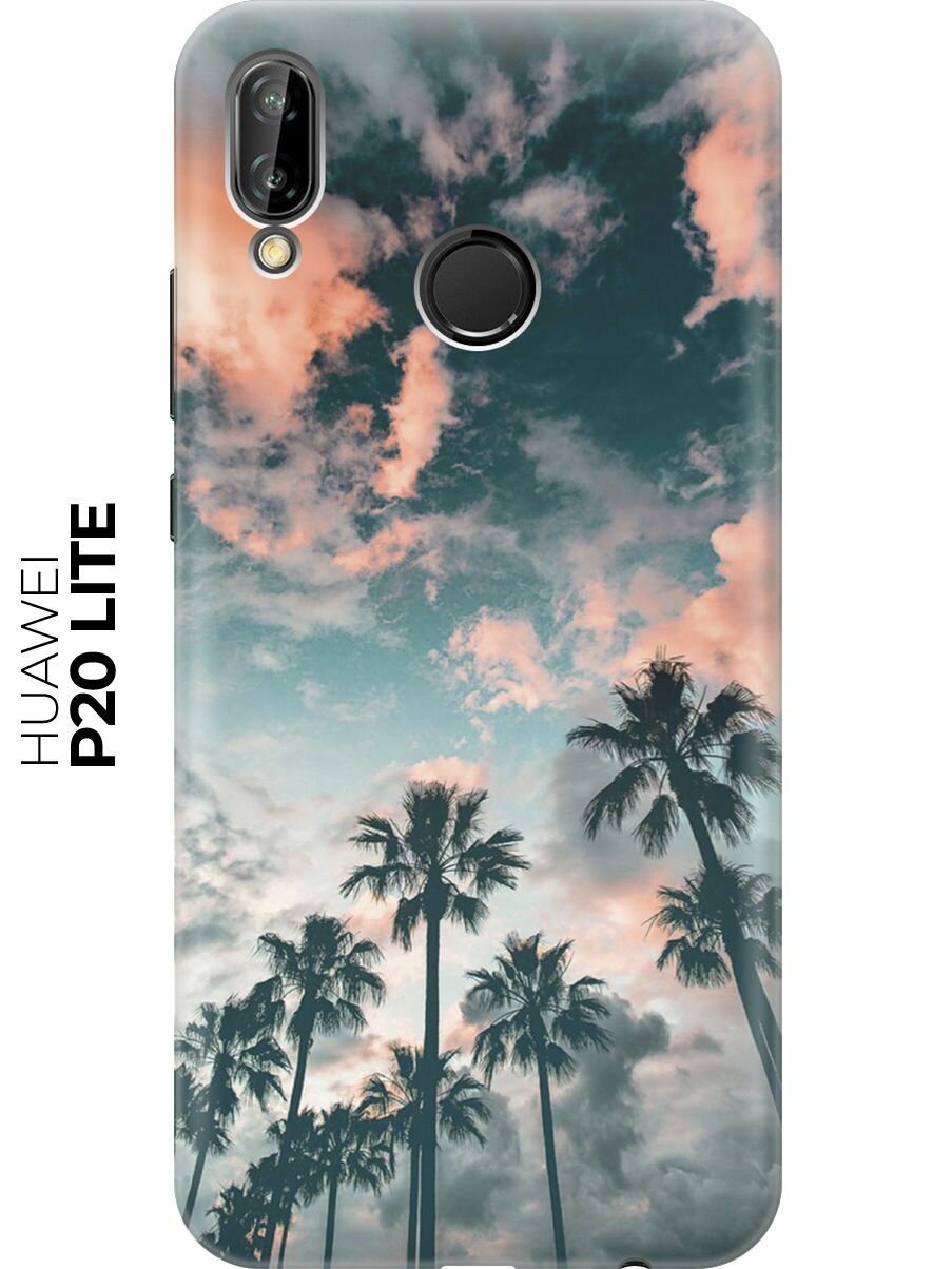 Силиконовый чехол Рассвет под пальмами на Huawei P20 Lite / Nova 3e / Хуавей П20 Лайт / Нова 3Е