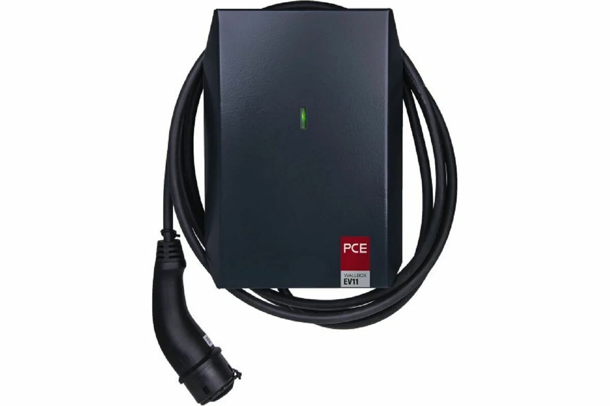 Настенная зарядная станция PCE Wallbox EV11, 11 кВт, Type 2, 3 фазы, кабель 5 м, IP54, 370100