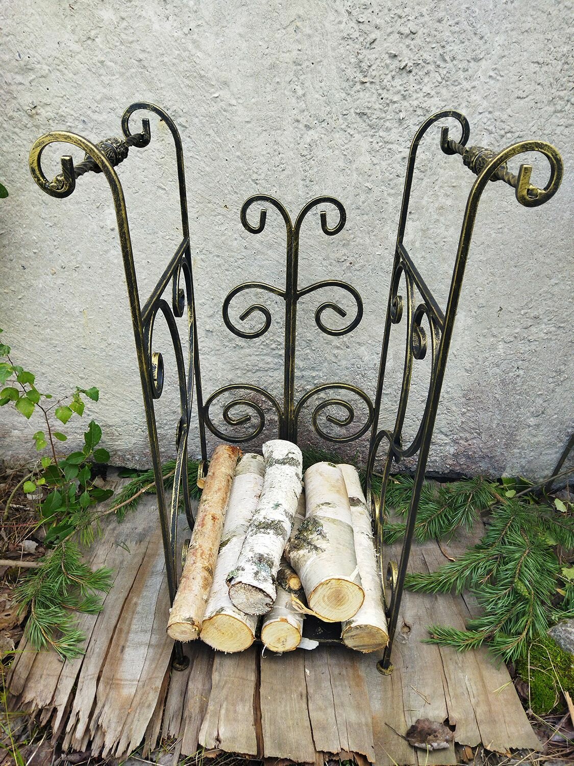 Кованая дровница Диона