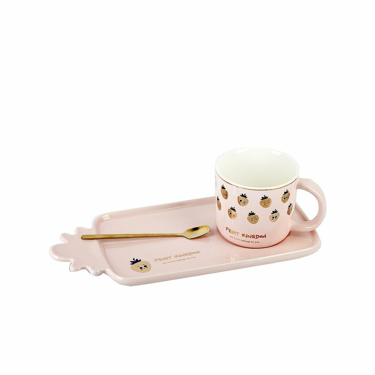 Чайная пара Nouvelle Home Клубника, фарфор, чашка 240 мл с блюдцем