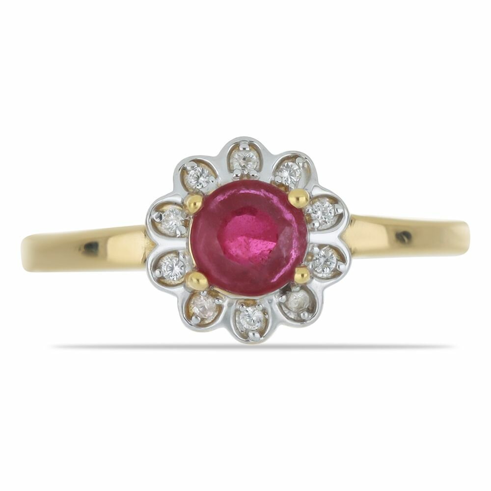 Кольцо Ювелирия, серебро, 925 проба, циркон, рубин