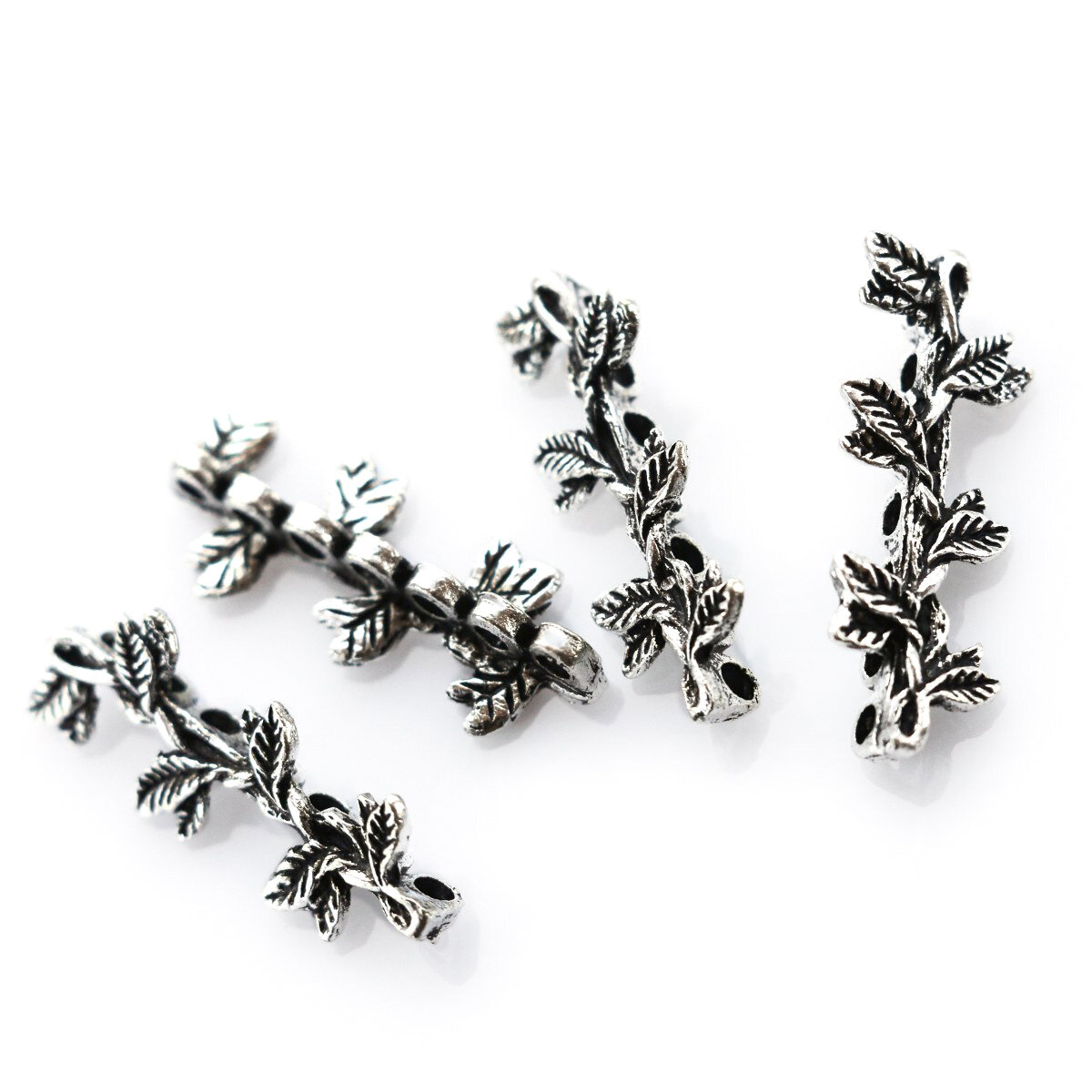 Разделитель 7-отв. для бусин (уп 10 шт) / спейсер, цвет античное серебро, 29.5x11.5x5 мм